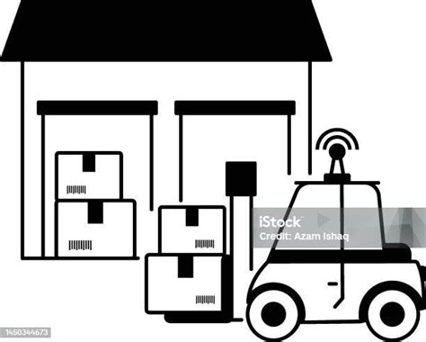 로봇 적재 및 하역 크레인 개념 팔레타이징 및 디팔레타이징 차량 벡터 아이콘 디자인 창고 자동화 기호 산업 혁명 기호 배송 및 물류 스톡 일러스트 레이 션 개선에 대한 스톡