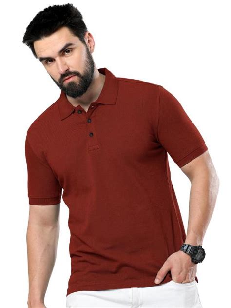 Buy Lazychunks Men And Women Maroon Solid Polo T Shirts Online At Best