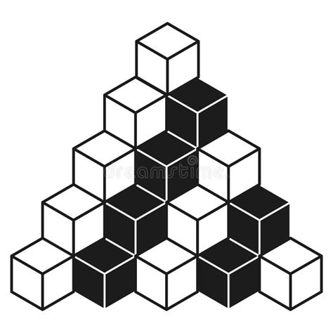 Geometric Cubes Pyramid Shape Abstract Design Vector Illustration