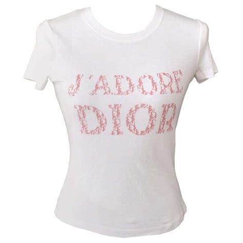 Christian Dior Pink White Jadore Dior Short Sleeve Fitted T Shirt