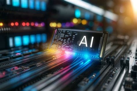 Ai Microchip On A Circuit Board Illustrating The Integration Of