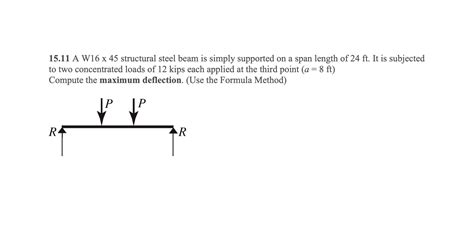Solved 15 11 A W16 X 45 Structural Steel Beam Is Simply
