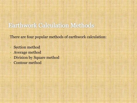 Earthwork Volume Calculation Methods Pptx