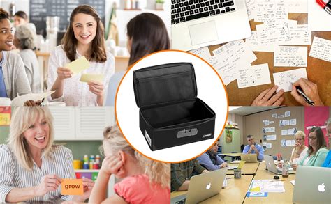 Index Card Box With Lock Collapsible Fireproof Index Card Holder Fits 1200 Pieces 5x3 127 X