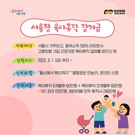 육아휴직한 엄마아빠에게 장려금 최대 240만원 지원