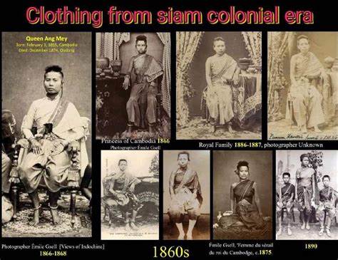 Cambodia History In Siam Colonial Era เครื่องแต่งกายราชสำนักกัมพูชา Khmer Sbai Cambodia
