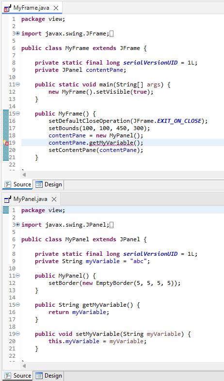 Swing Why I Cant Access A Method From My Custom Jpanel Stack Overflow