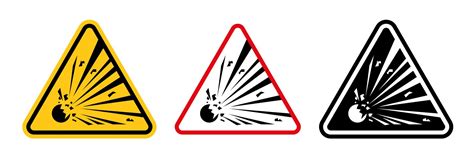 Explosive Materials Hazard Sign Icon Set Warning Vector Image Explosive Materials Hazard Sign Icon Set Warning Vector Image