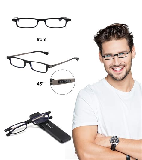 2 Pack Ultra Thin Lightweight Folding Reading Glasses Women Men Tr90 Blue Light