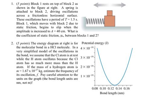 Solved 5 ﻿points ﻿block 1 ﻿rests On Top Of Block 2 ﻿as