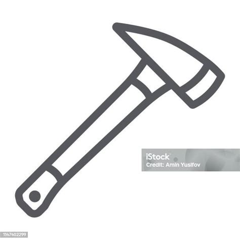 화재 Ax 라인 아이콘 장비 및 블레이드 소방 도끼 기호 벡터 그래픽 흰색 바탕에 선형 패턴 10에 대한 스톡 벡터 아트 및 기타 이미지 Istock