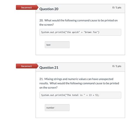 Solved Incorrect 0 1 Pts Question 20 20 What Would The Chegg Com