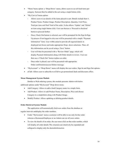 Online Food Order System Project Reportpdf Programming Languages