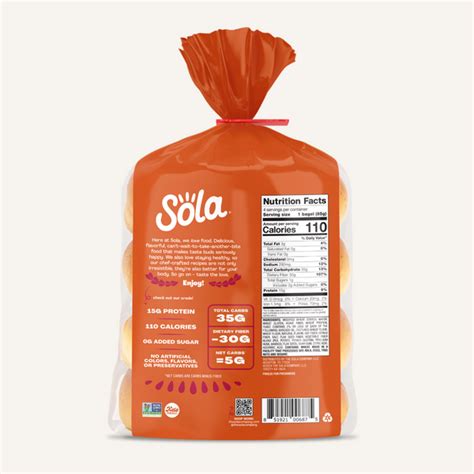 Sola Plain Low Carb Bagels The Sola Company