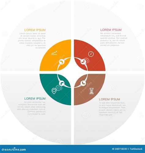 Circular Infographic Template With Text Areas On Five Positions Cartoon