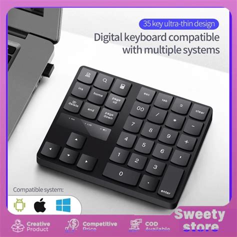 Jual Sweety Store Indonesia Keypad Numerik Multimedia Wireless 2 4ghz 35 Buttons R57 Black