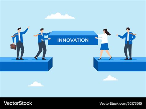 Business Team Constructing Bridge Over Gap Vector Image