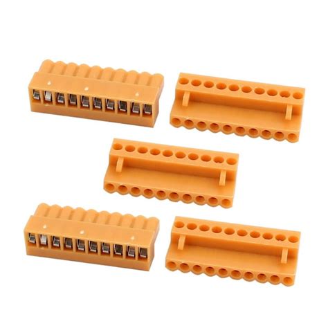 5pcs 300v Ht3 96k 3 96mm Pitch 10p Pcb Screw Terminal Block Connector Orange