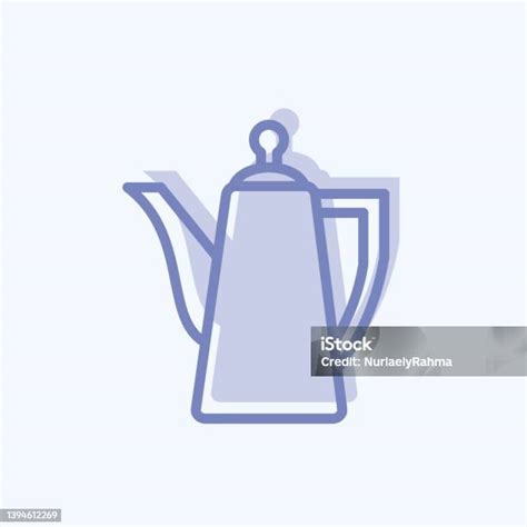 아이콘 도자기 찻주전자 음료 기호에 적합합니다 두 가지 톤 스타일 편집 가능한 간단한 디자인 디자인 템플릿 벡터 간단한 기호