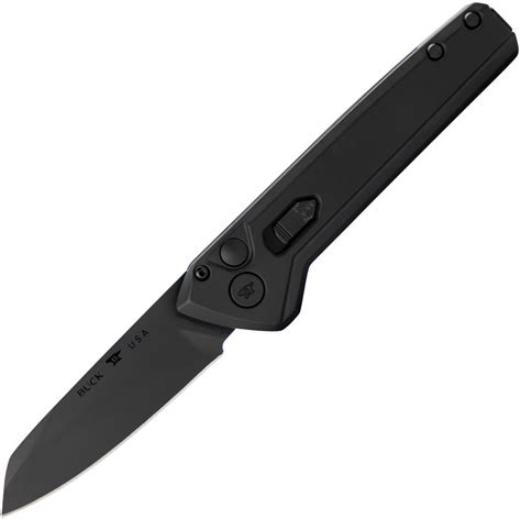 Buck Automatic Deploy Knife Button Lock Blackout Aluminum S35vn Blade Atlantic Knife Company
