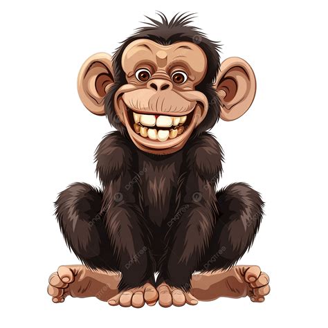 Gambar Kartun Monyet Lucu Duduk Png Vektor Psd Dan Clipart Dengan Background Transparan Untuk