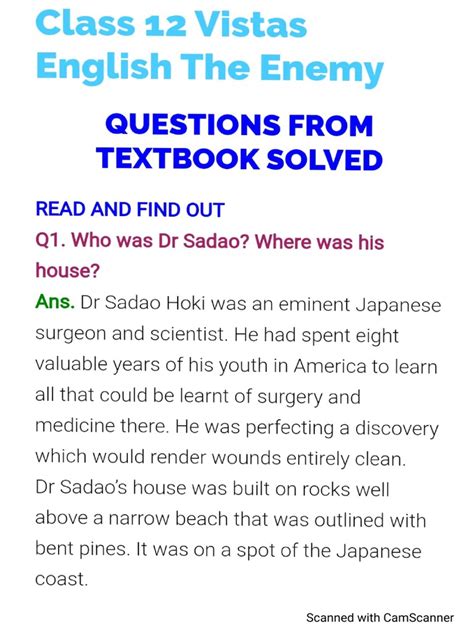 The Enemy Questions And Answers Writing Resource Pdf