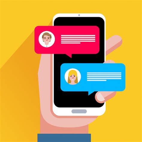 Premium Vector Chat Messages Notification On Smartphone Vector Illustration Flat Cartoon Sms