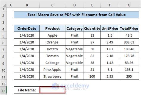 How To Save An Active Sheet As A Pdf With A Filename From Cell Value