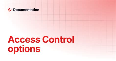 Access Control Options Personal Wifi Docs