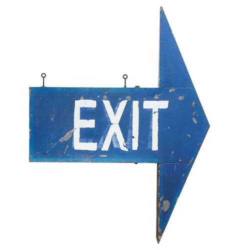 Vintage Steel EXIT Arrow Sign Rejuvenation