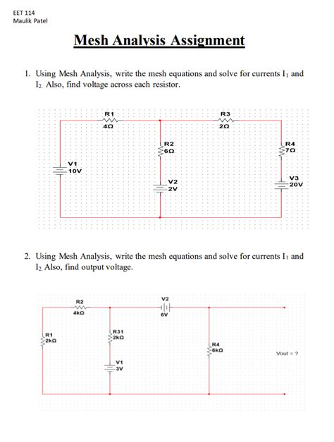 Solved EET Maulik Patel Mesh Analysis Assignment Chegg Com