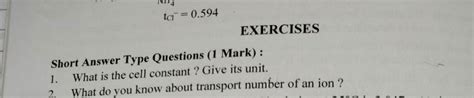 What Is The Cell Constant Give Its Unit What Do You Know About The Tran