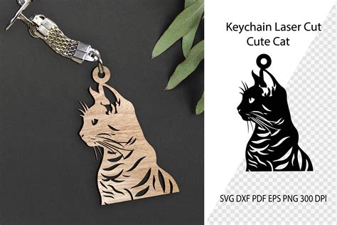 Keychain Laser Cut File Cat Svg · Creative Fabrica