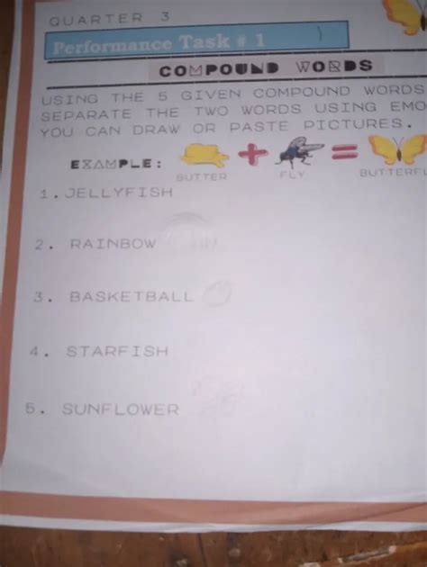QUARTER 3 Performance Task 1 COMPOUND WORDS StudyX