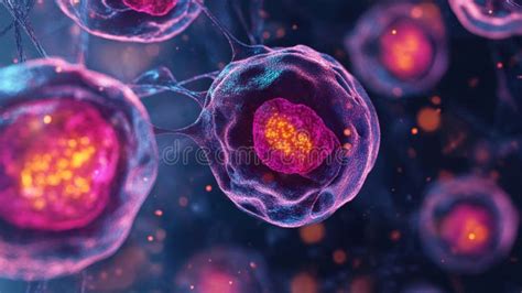 Abstract Digital Art Representing Cellular Transformation Processes Stock Illustration