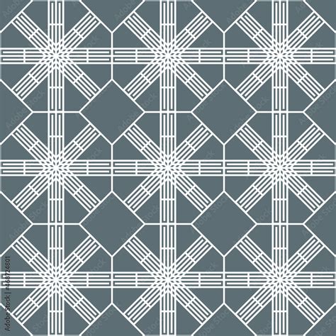 Repeat Geometric Octagonal Pattern With Crossing Outline Shapes In
