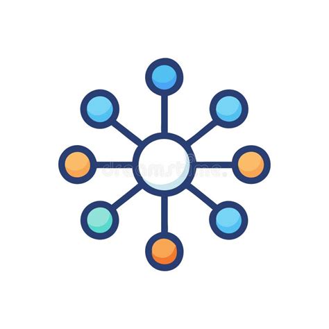 Stylish Network Node Icon Design Stock Vector Illustration Of