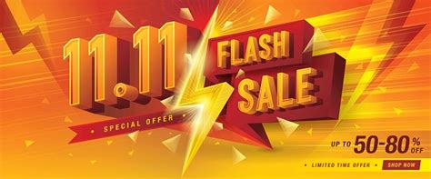 1111 쇼핑 데이 플래시 세일 배너 템플릿 디자인 특별 행사 할인 쇼핑 배너 압축 글꼴 추상 벼락 세일에 대한 스톡 벡터 아트 및 기타 이미지 Istock