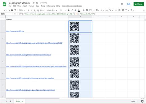 QR Code In Google Sheets Generieren Excel Hilfe