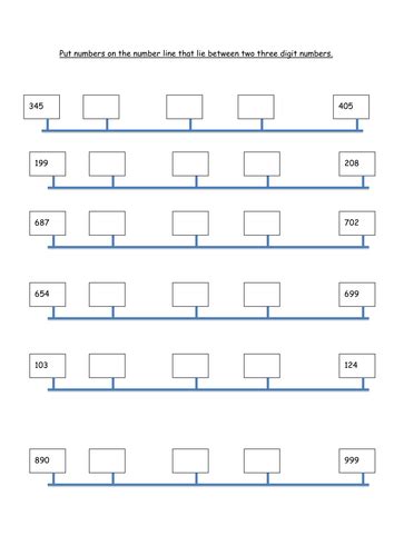 3 Digit Numbers On Number Line Teaching Resources