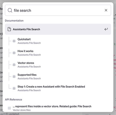 improved search in openai documentation and api reference