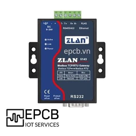 Bộ Chuyển đổi Rs485 Modbus Rtu Sang Tcpip Ethernet Zlan5143