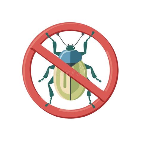 Stop Insect Infestation Symbol With Green Bug In Red Circle Sign Pest