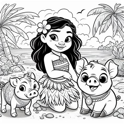 Dibujos Para Colorear De Moana Y Sus Amigos
