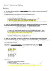 Lecture Self Assessment Items For Notes Pdf Lecture Questions For Objectives Objectives