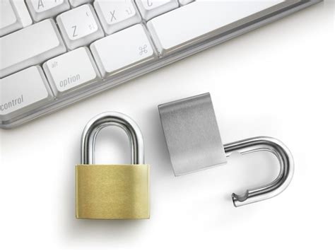Premium Psd Computer Security Concept Unlocked Padlock On Laptop Keyboard