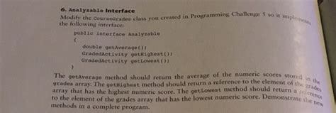 Solved Analyzable Interface Modify The Coursegrades Class