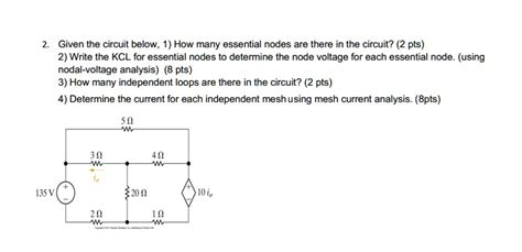 solved given the circuit below how many essential nodes are there in