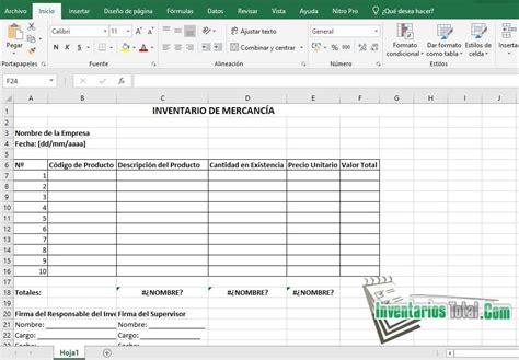 Guía Definitiva Para Un Inventario De Mercancía En Excel Inventariostotal
