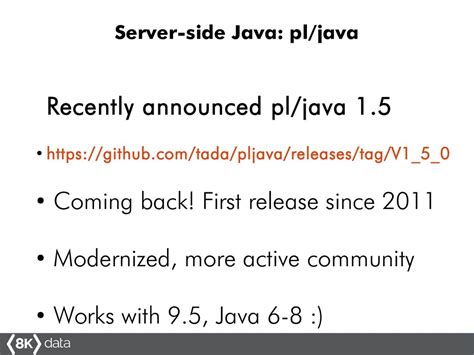 Java PostgreSQL Performance Features And The Future Speaker Deck
